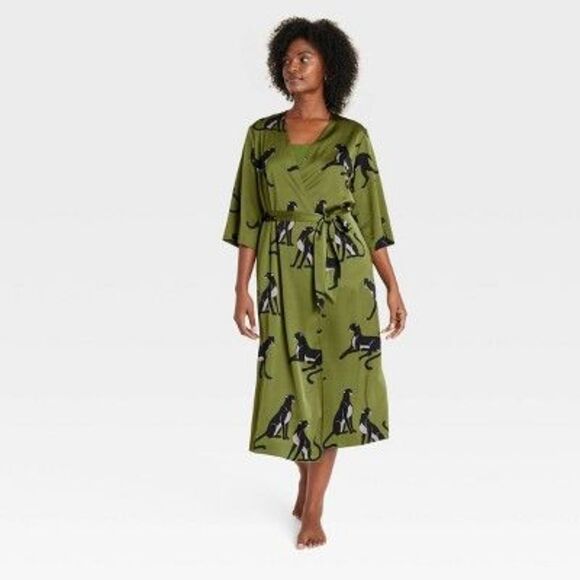 Auden | Intimates & Sleepwear | Womens Satin Robe Auden Greenpanther ...